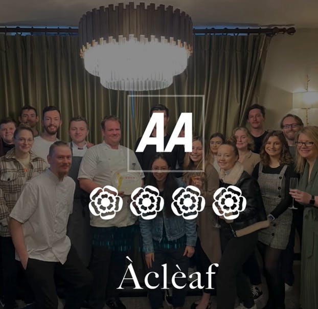 Àclèaf Awarded Four AA Rosettes - Boringdon Hall