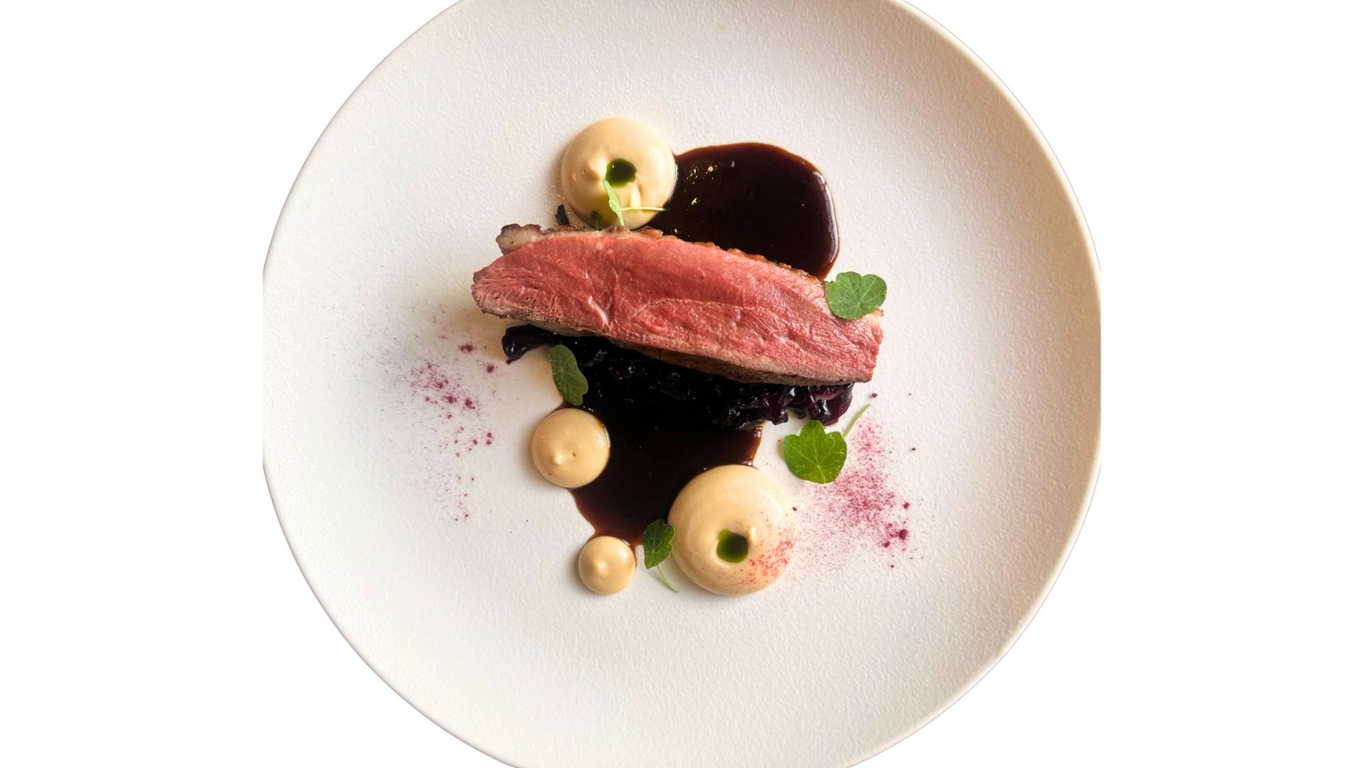 Festive Dish: Duck Fillet with celeriac, red cabbage confit and wild ...