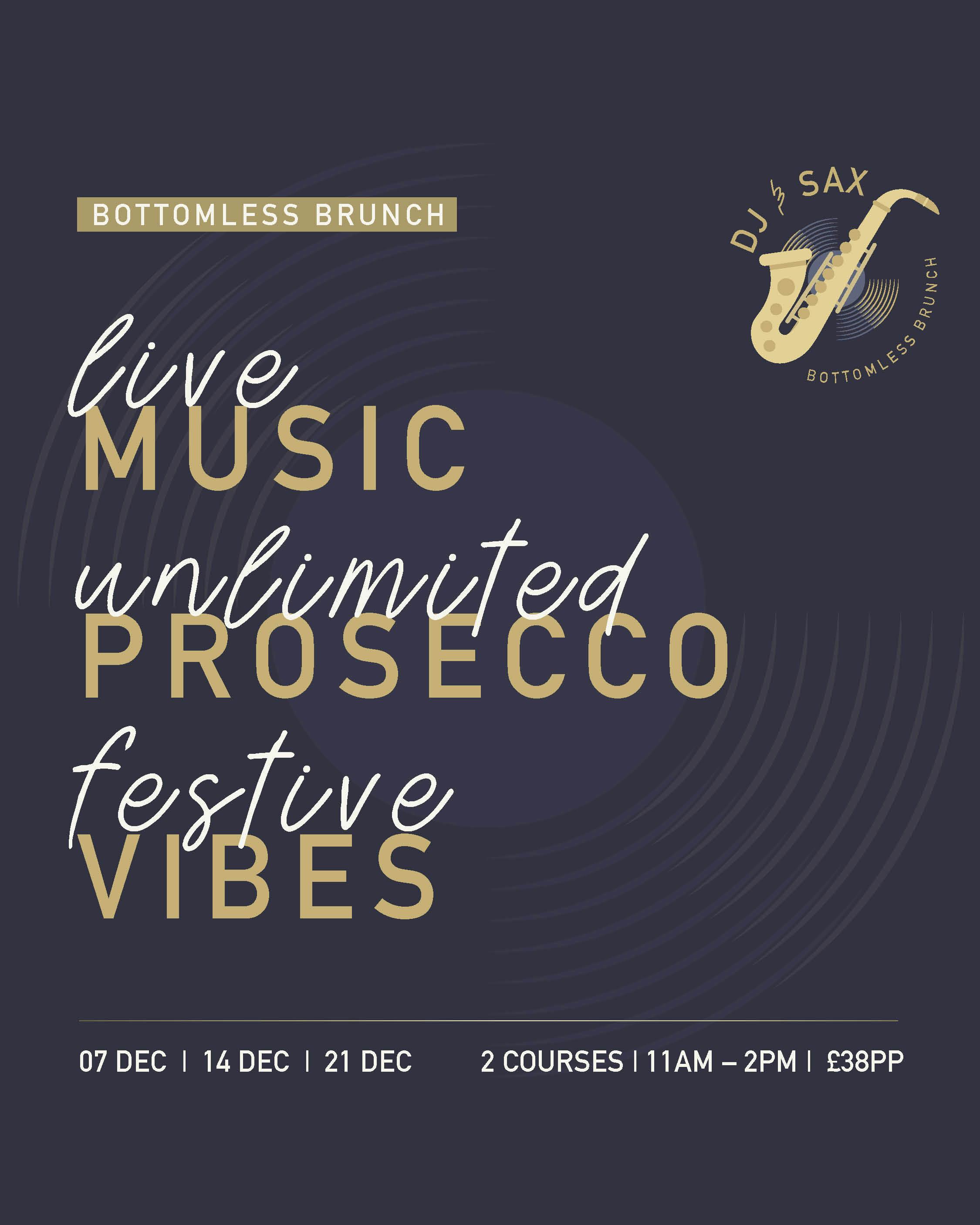 Festive DJ & Sax Bottomless Brunch in Newquay